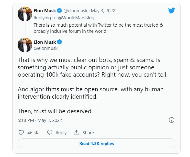 Elon Musk Plans To Levy A Fee For Government, Business Twitter Users