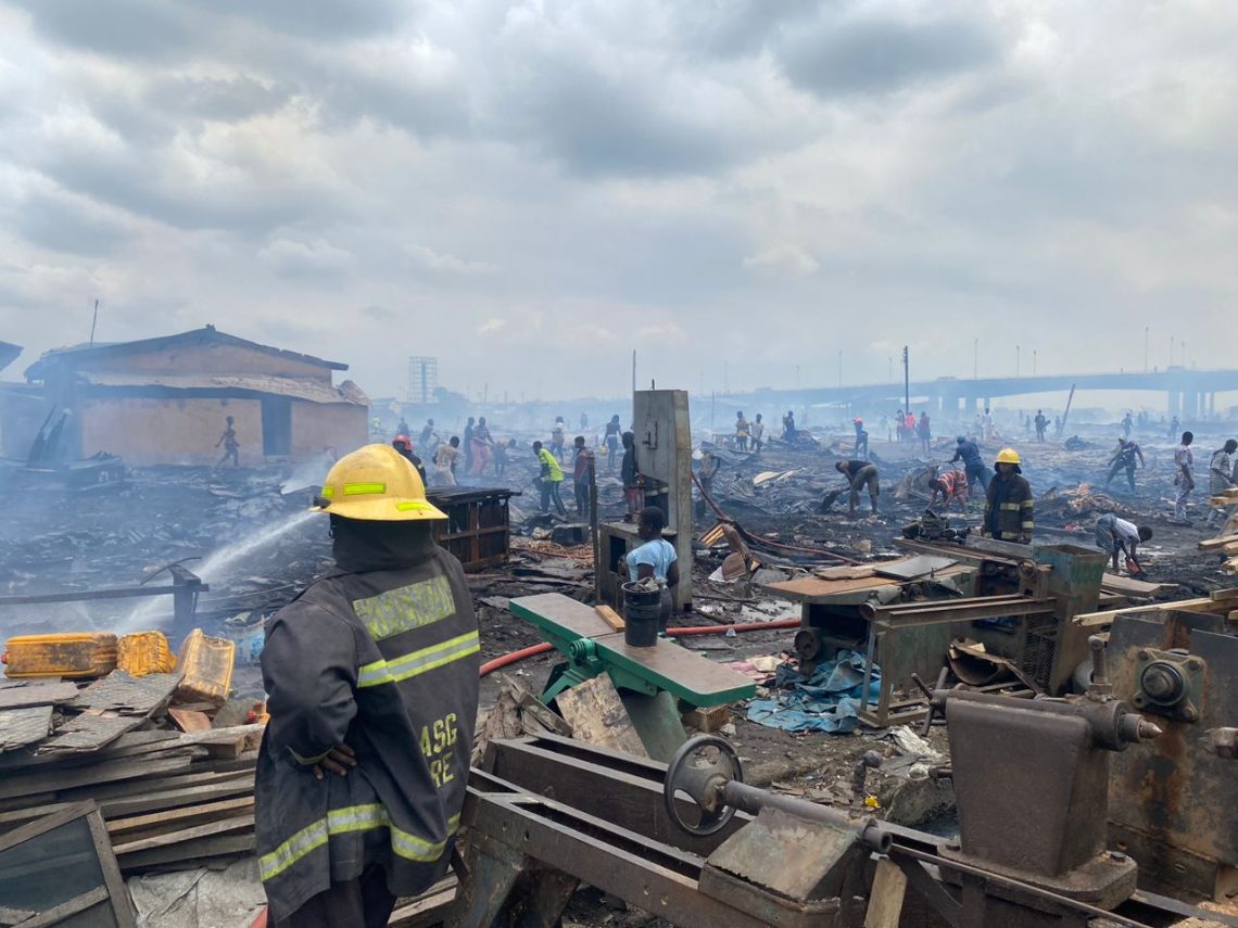 LASEMA, Others In Search, Rescue Operations At Oko Baba Market Fire
