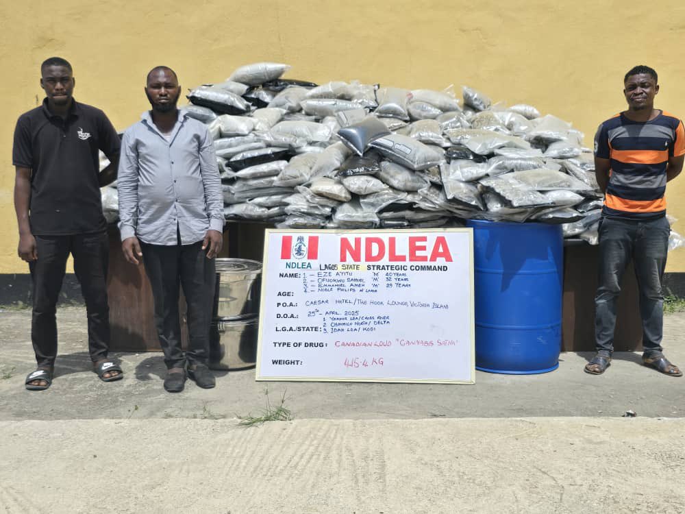 NDLEA Raids Lagos Hotel, Recovers N1.042billion Illicit Drug