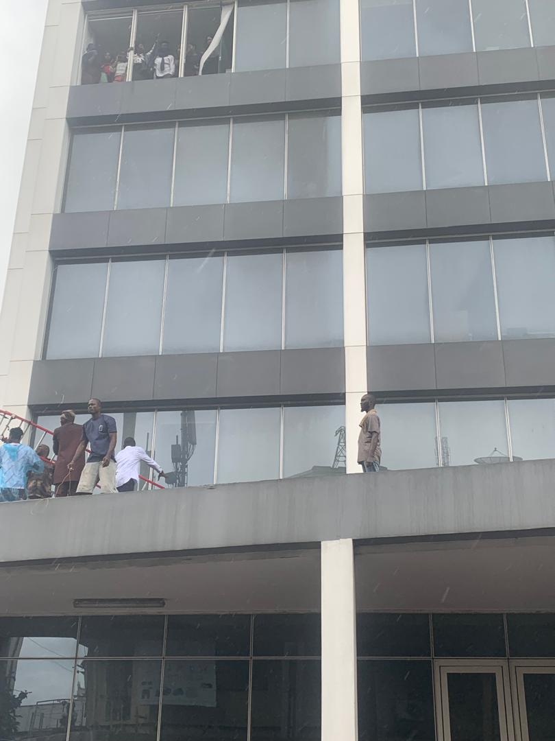 Firefighters Battle Blaze At Afriland Tower, Lagos Island - Trending News