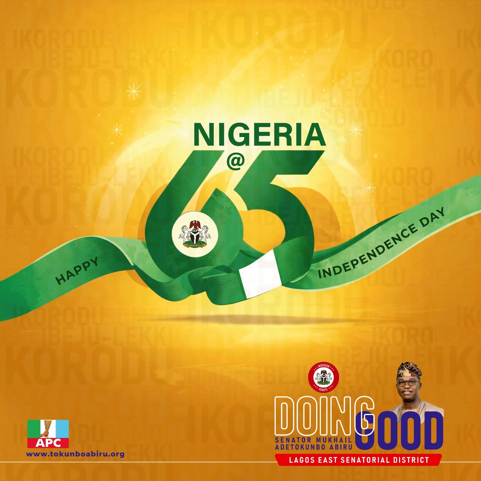 Nigeria At 65: Senator Abiru Urges Nigerians to Embrace Unity, Back ...