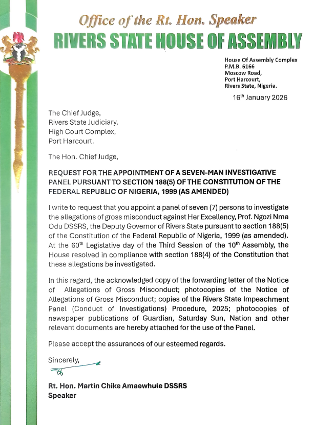Rivers Lawmakers Petition Chief Judge to Begin Impeachment Probe of Gov ...